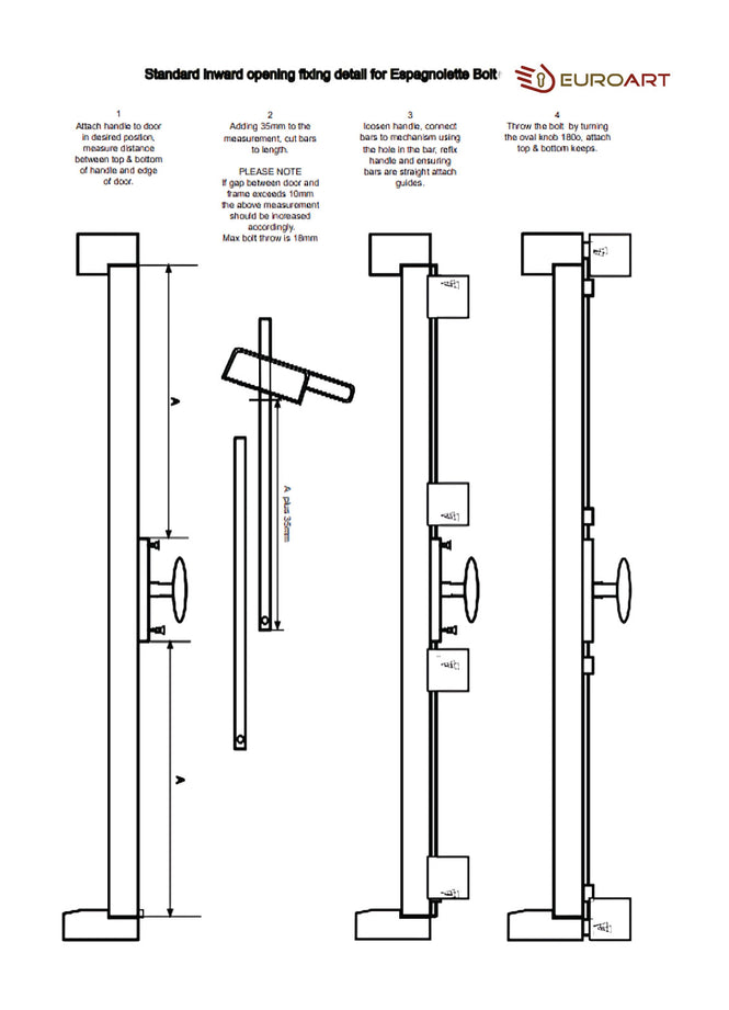 Espagnolette & Crémone Lock Bolts for French Doors/Windows – Euro Art